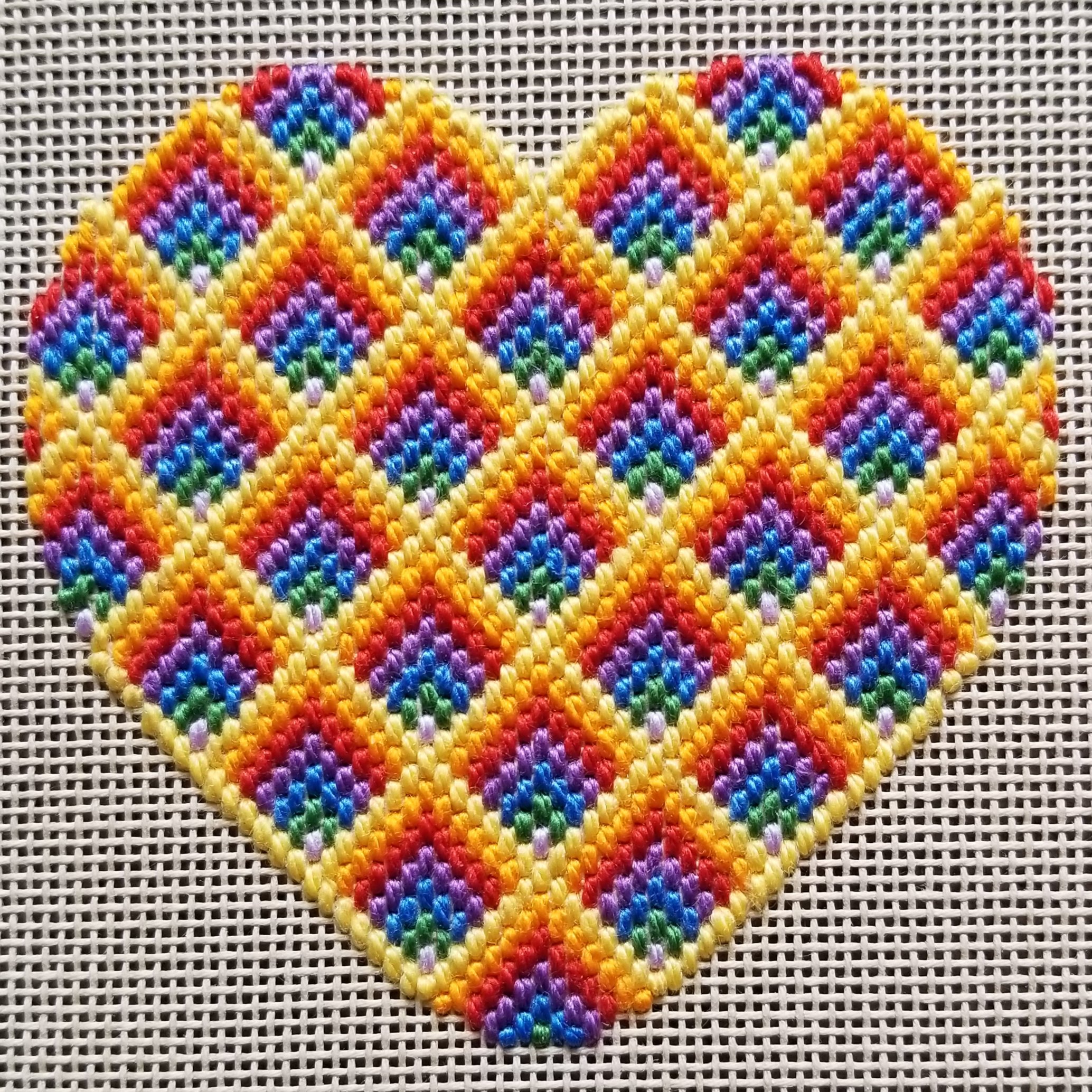 Hearts of Gold: Second Heart-Shaped Bargello Ornament by Michele ...